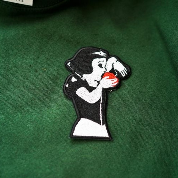 Other | Snow White Smoking Out Of An Apple Embroidered Pat | Poshmark